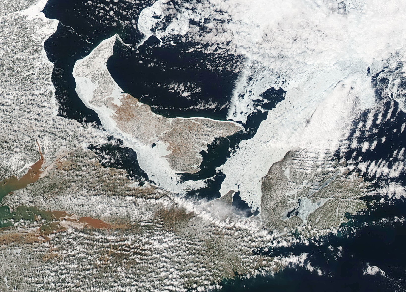 Cape Breton From NASA Aqua Satellite March 17, 2019 | goCapeBreton.com